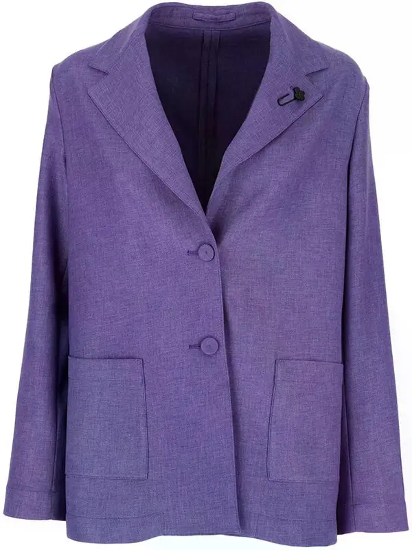 LARDINI Patch Pocket Blazer - Purple