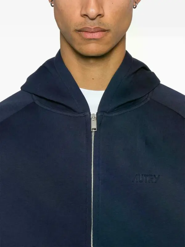 AUTRY Logo-debossed Hoodie - Blue