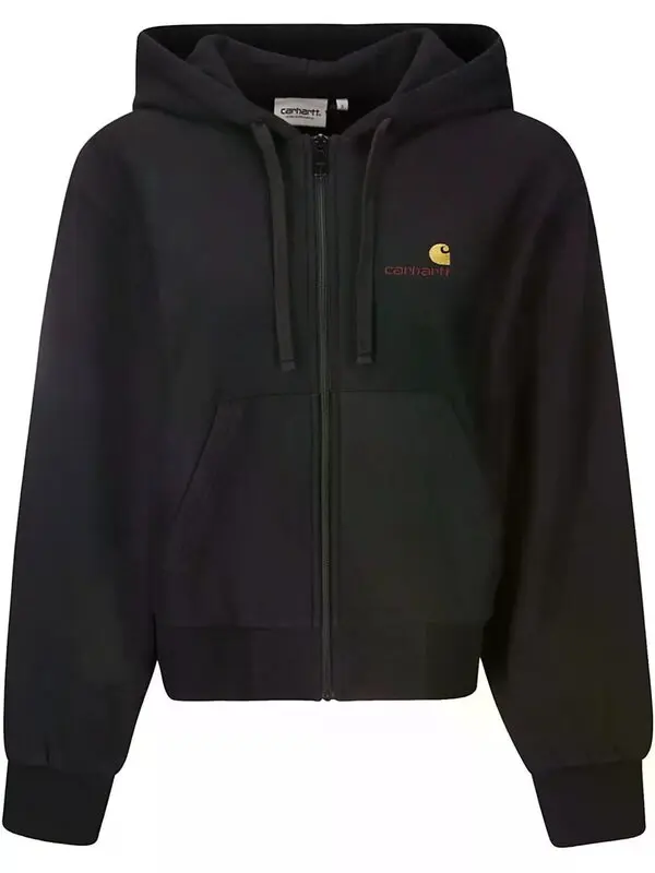Carhartt Work In Progress American Script Zip-up Hoodie - Black