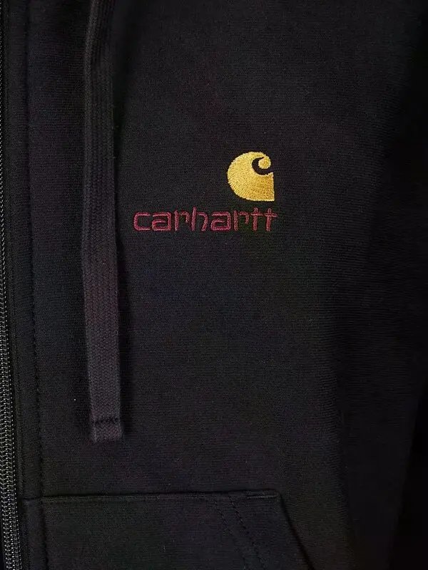 Carhartt Work In Progress American Script Zip-up Hoodie - Black
