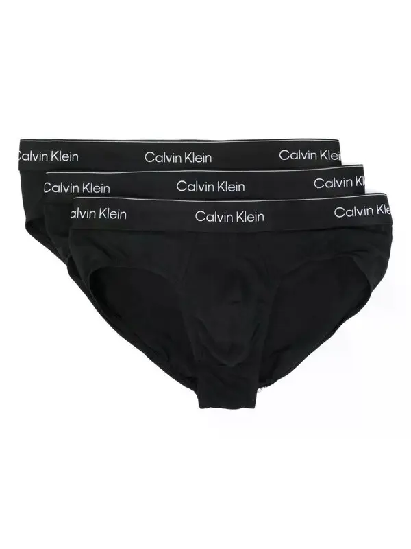Calvin Klein Logo-waistband Briefs - Black