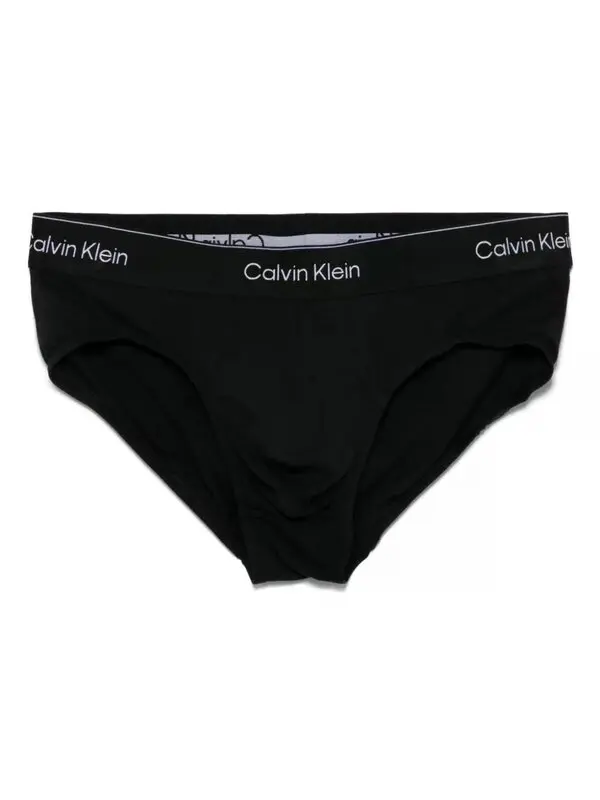 Calvin Klein Logo-waistband Briefs - Black