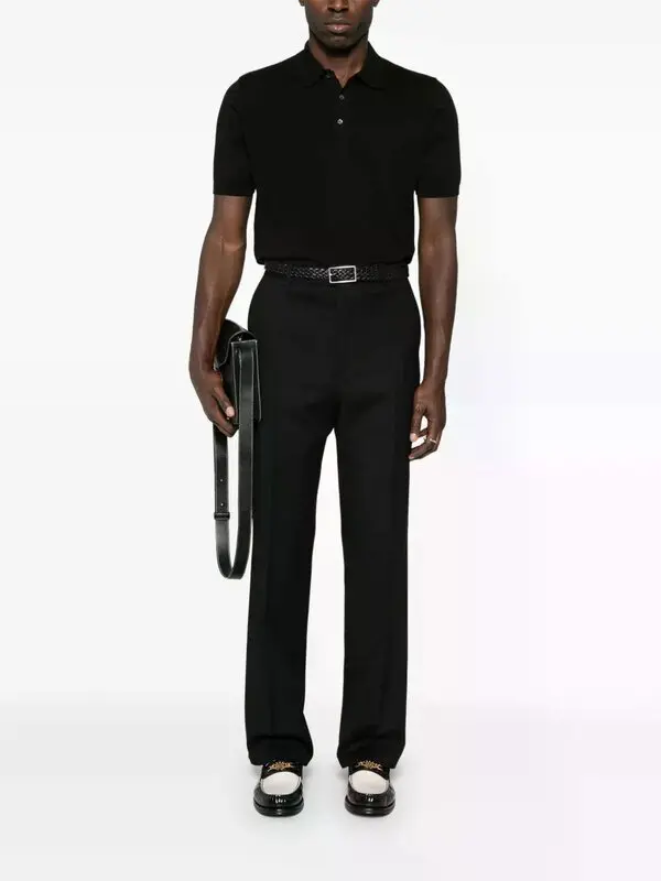 ERALDO Knitted Polo Shirt - Black