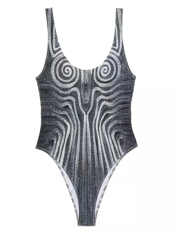 Jean Paul Gaultier Printed One-piece Swimsuit - Black
