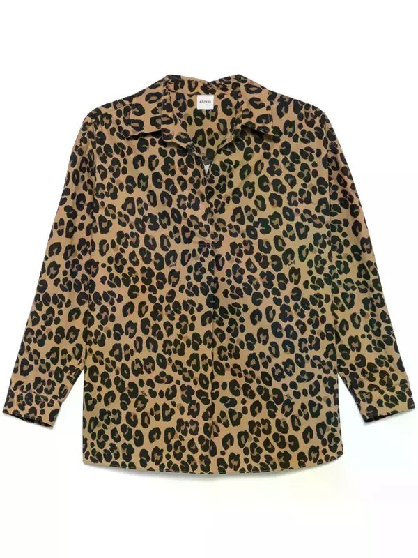 Aspesi Animal-print Shirt - Brown