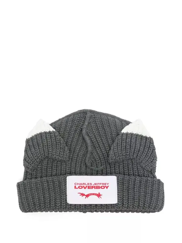 CHARLES JEFFREY LOVERBOY Ears-detailed Beanie - Grey