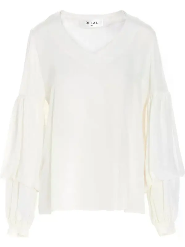 DI.LA3 PARI' Di.la3 Pari Puff-sleeve Blouse - White
