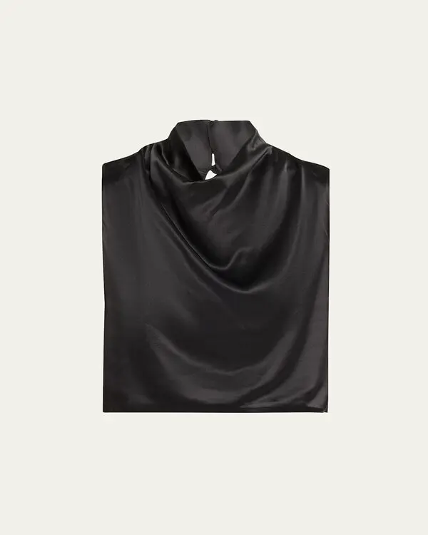 AEXAE Silk Cowl-neck Top