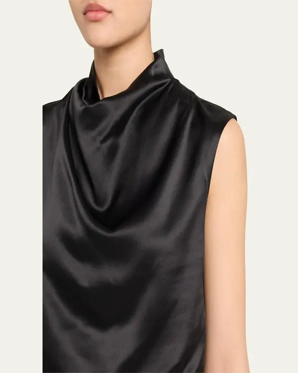 AEXAE Silk Cowl-neck Top