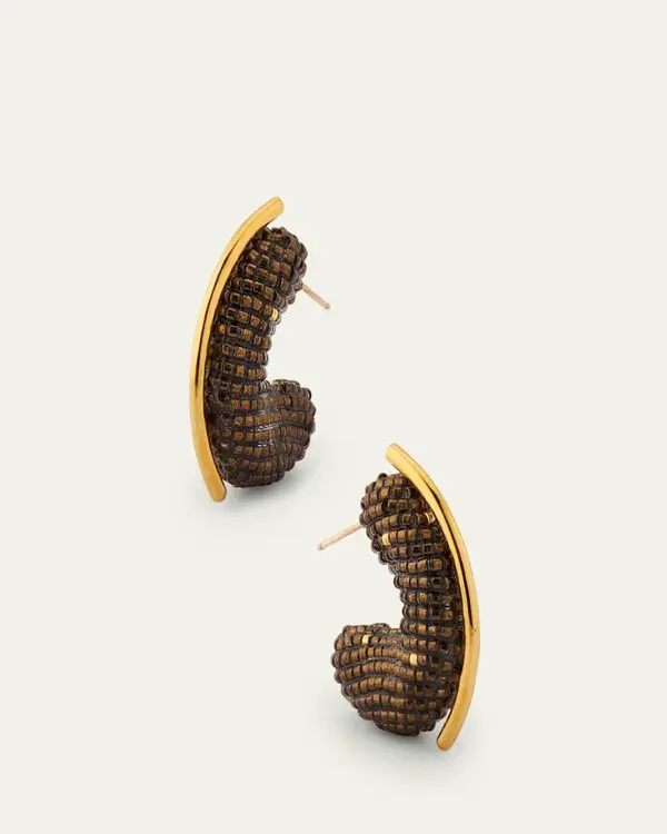 SUSANA VEGA Mini Alba Hoop Earrings - Brown