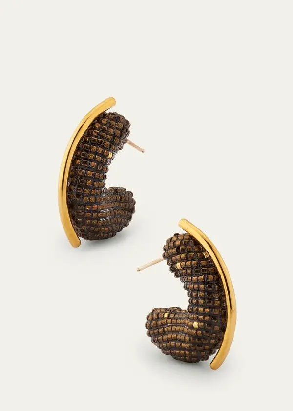 SUSANA VEGA Mini Alba Hoop Earrings - Brown