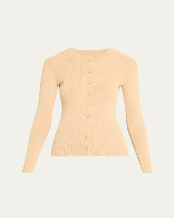 AEXAE Fine Knit Ribbed Cardigan