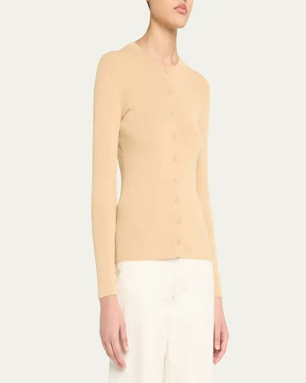 AEXAE Fine Knit Ribbed Cardigan