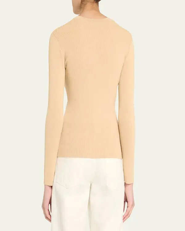 AEXAE Fine Knit Ribbed Cardigan