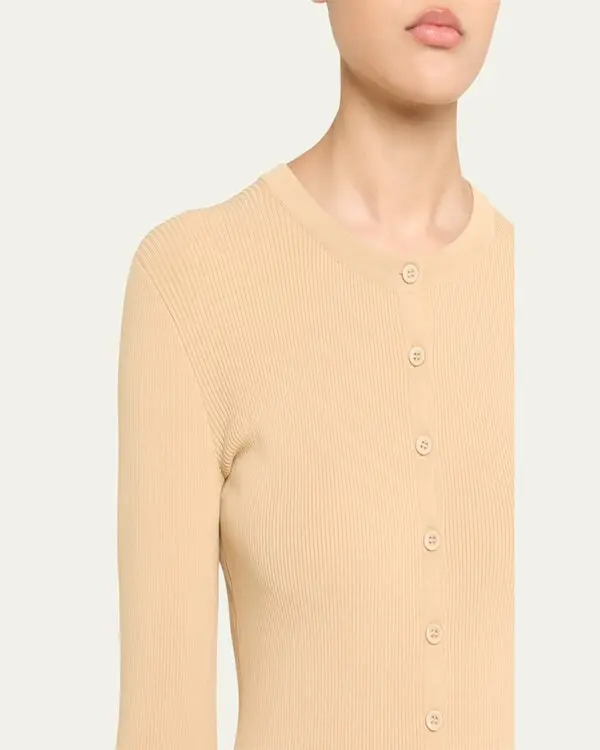 AEXAE Fine Knit Ribbed Cardigan