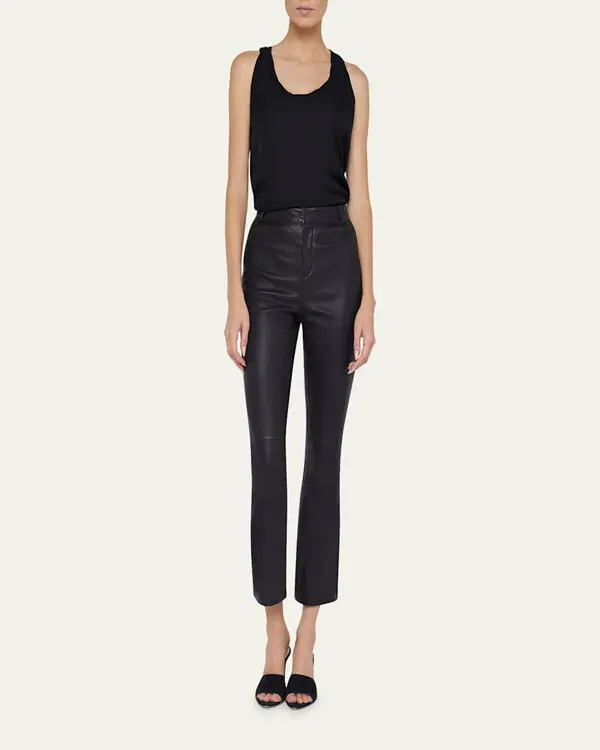 L'Agence Ketra Baby Bootcut Leather Trousers