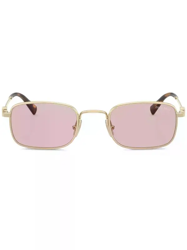 Miu Miu Rectangle-frame Sunglasses - Gold