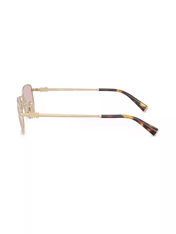 Miu Miu Rectangle-frame Sunglasses - Gold