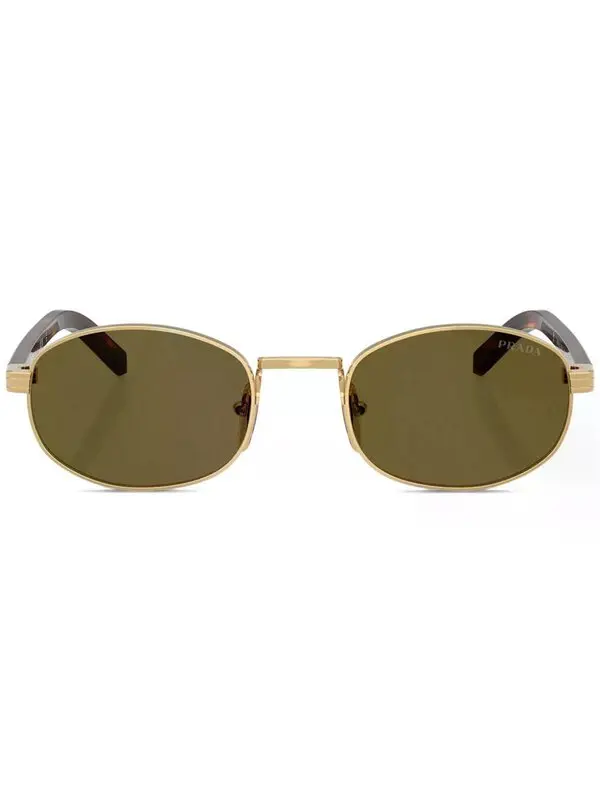 Prada Oval-frame Sunglasses - Gold