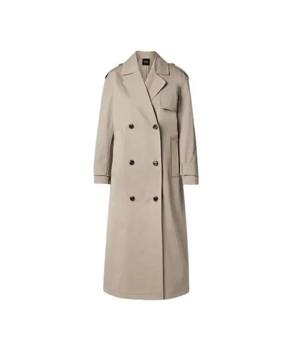 Theory Double-breasted Cotton-blend Gabardine Trench Coat - Brown