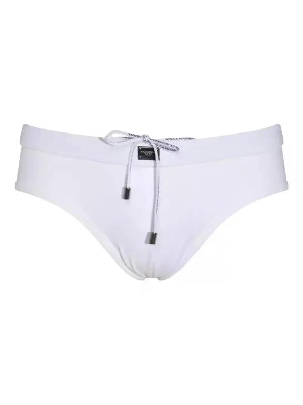 Dolce & Gabbana Logo-plaque Swimming Trunks - White