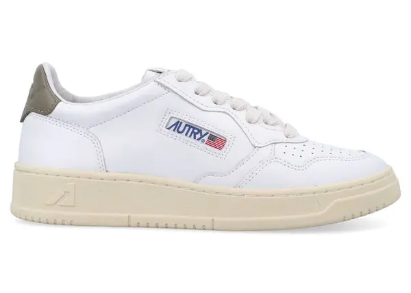 AUTRY Medalist Leather Low-top Sneakers - White/covert Green
