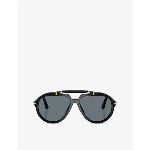 Persol Pilot-frame Polarised Sunglasses - Black