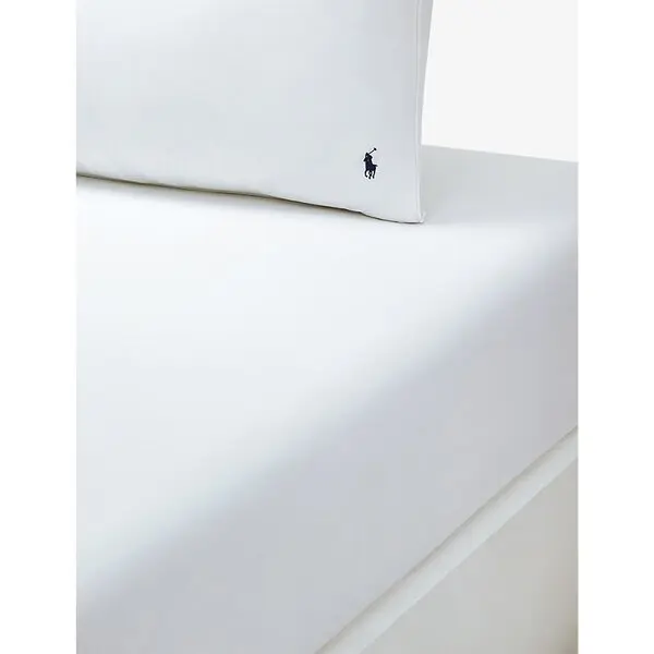 Ralph Lauren Polo Player Cotton Fitted Sheet - White