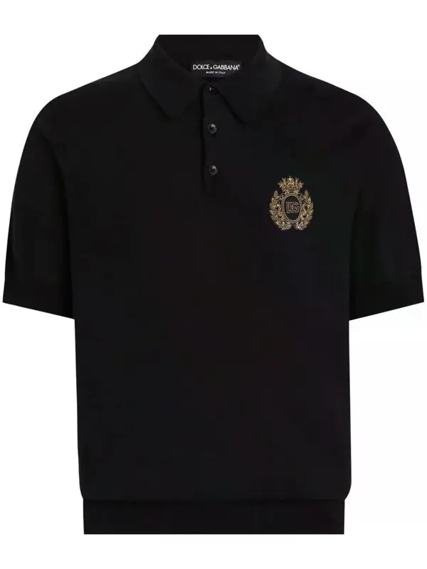 Dolce & Gabbana Logo-embroidered Polo Shirt - Blue