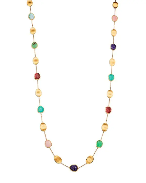 Marco Bicego 18k Yellow Lunaria Multi Stone Necklace - Gold