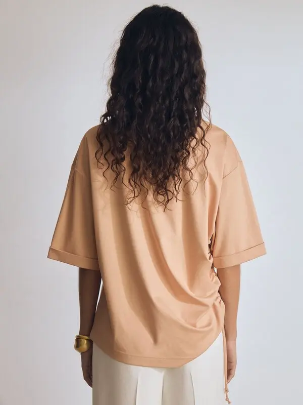 REISS Berkeley Atelier Cut-out Cotton Top - Neutral
