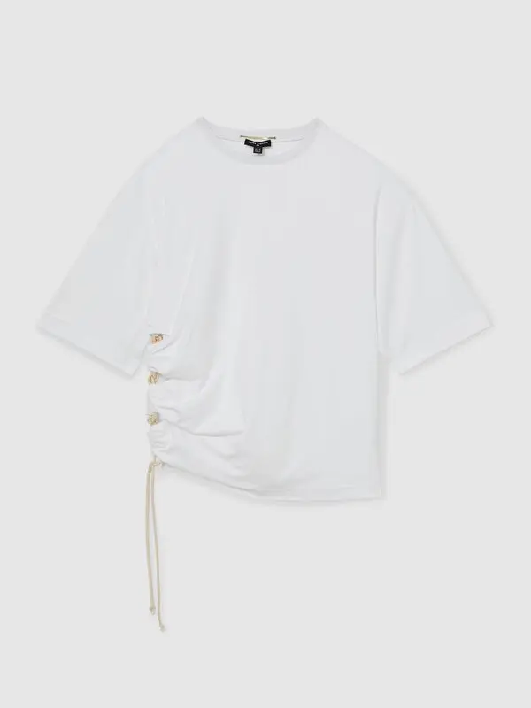 REISS Berkeley Atelier Cut-out Cotton Top
