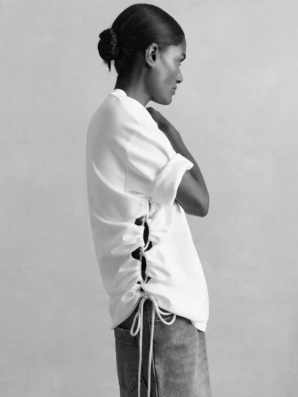 REISS Berkeley Atelier Cut-out Cotton Top