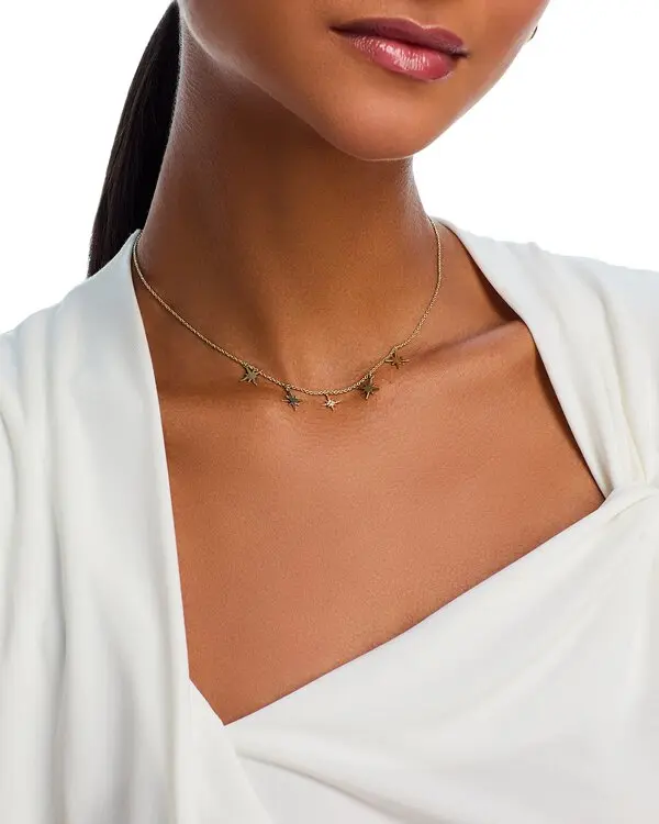 SYDNEY EVAN 14k Yellow Diamond Starburst Fringe Necklace
