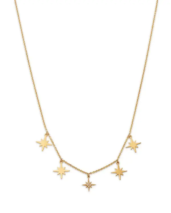 SYDNEY EVAN 14k Yellow Diamond Starburst Fringe Necklace