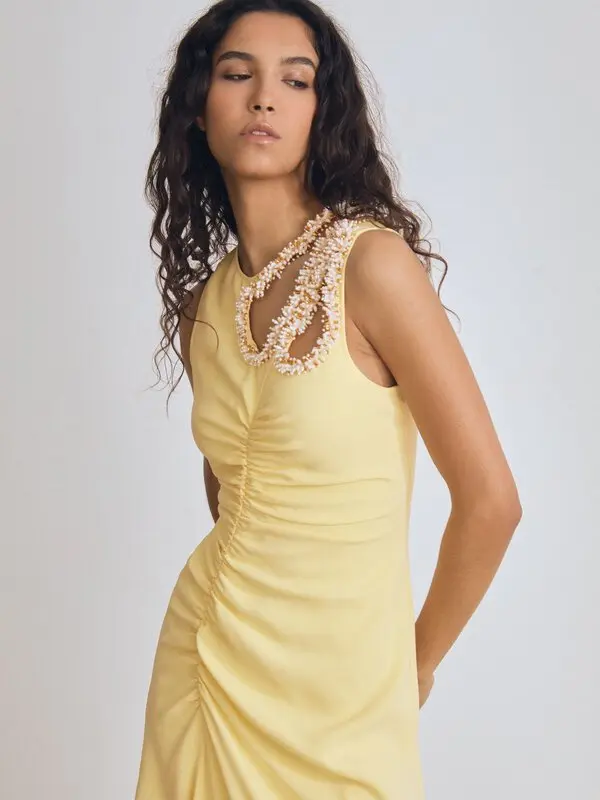 REISS Elizabeth Atelier Embellished Shoulder Maxi Dress
