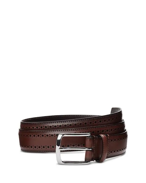 Allen Edmonds Manistee Burnished Leather Belt - Dark Chili