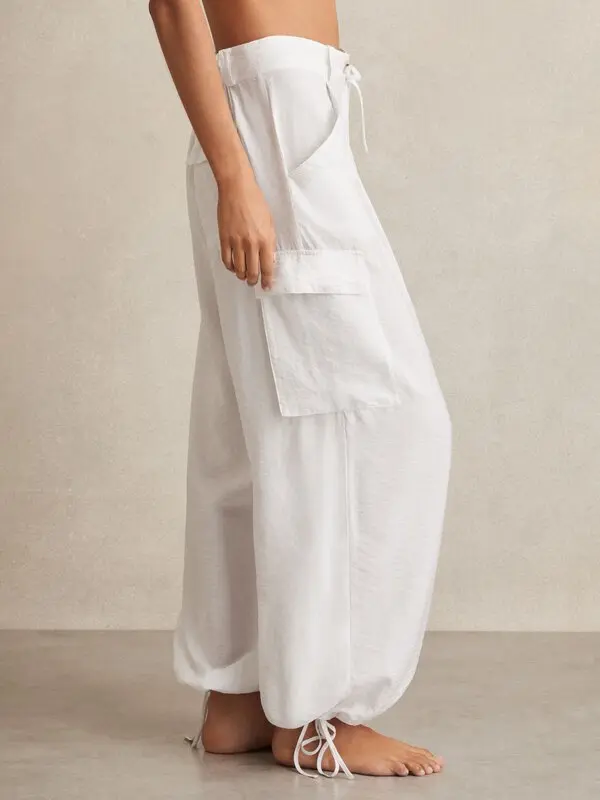 REISS Tory Drawstring Tie-cuff Cargo Trousers