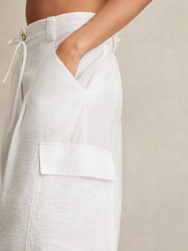 REISS Tory Drawstring Tie-cuff Cargo Trousers