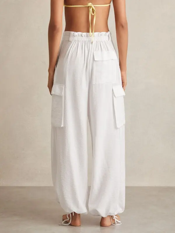 REISS Tory Drawstring Tie-cuff Cargo Trousers