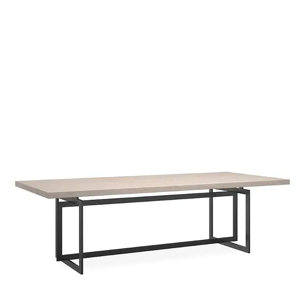 CARACOLE Wish You Were Dining Table - Deep Bronze/creme Travertine