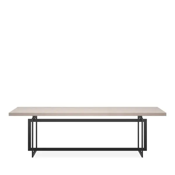 CARACOLE Wish You Were Dining Table - Deep Bronze/creme Travertine