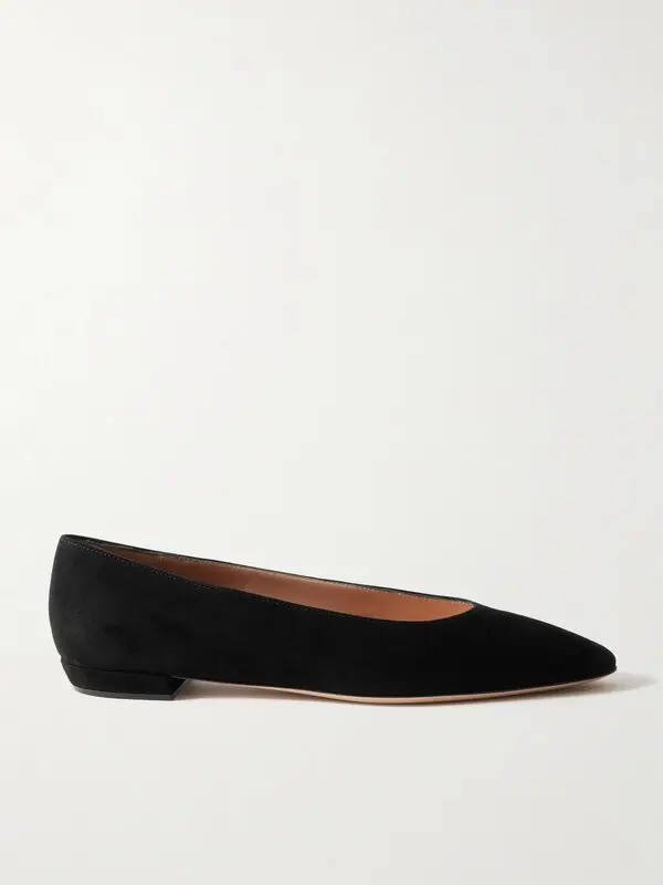 GIANVITO ROSSI Amelia Suede Flats - Black