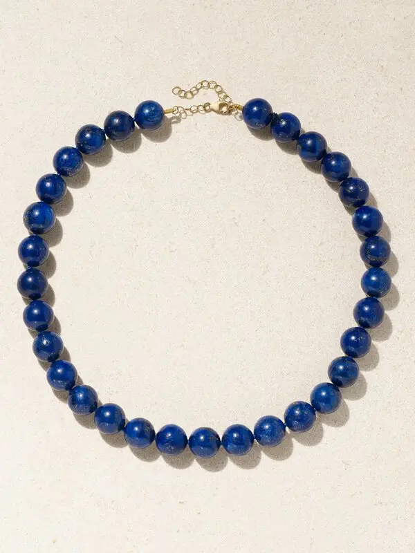 Jia Jia Gold And Lapis Lazuli Beaded Necklace - Blue