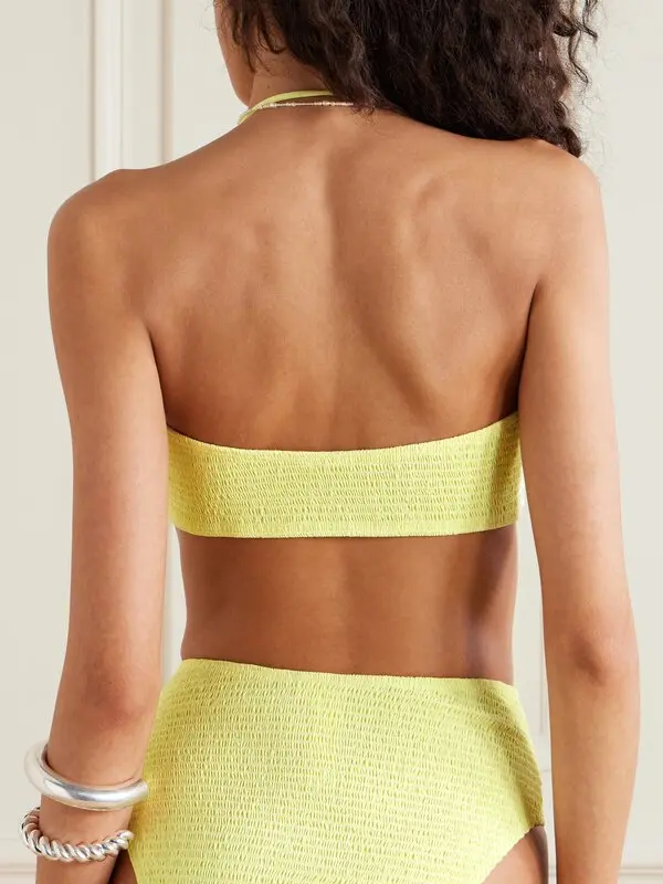 Tory Burch Shirred Bandeau Bikini Top