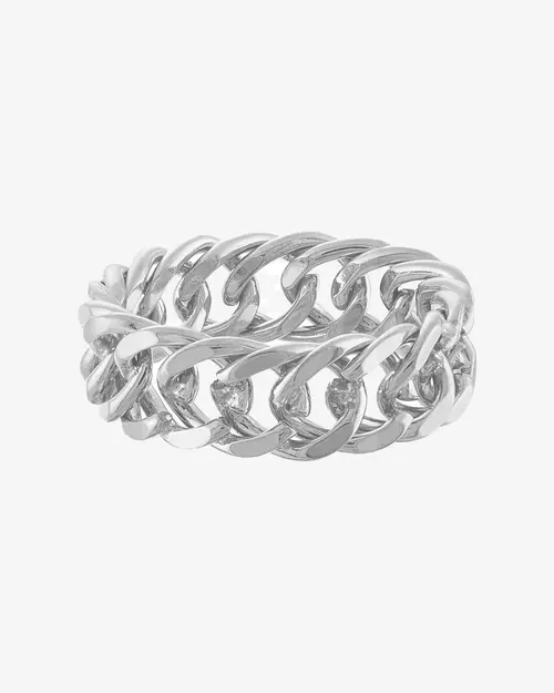 Ben Oni Curb Chain Link Ring - Silver