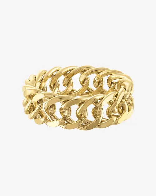 Ben Oni Curb Chain Link Ring - Gold