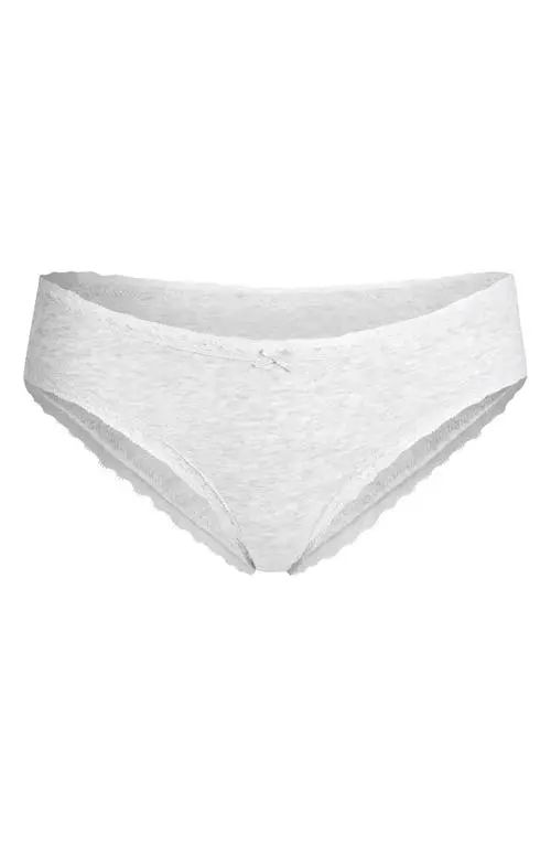 SKIMS Lightweight Cotton Lace Trim Briefs - Light Heather Grey