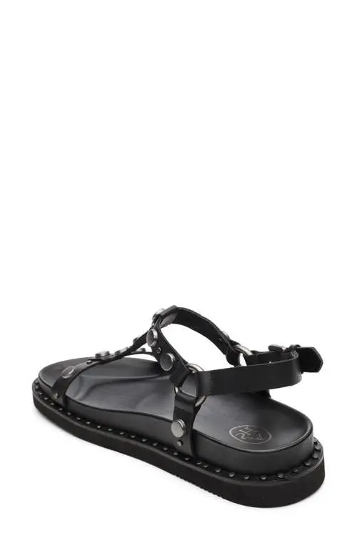 Ash Ugo Studded Ankle Strap Sandals - Black