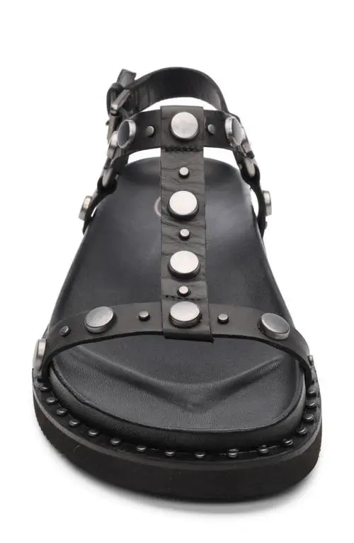 Ash Ugo Studded Ankle Strap Sandals - Black